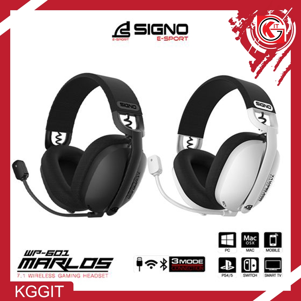 หูฟังเกมมิ่งไร้สาย SIGNO E-Sport 7.1 Wireless Gaming Headset MARLOS WP ...