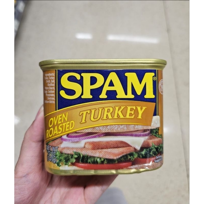 สแปม ไก่งวงบดอัดก้อน Hormel food Spam Lean Turkey canned 340 gram ...