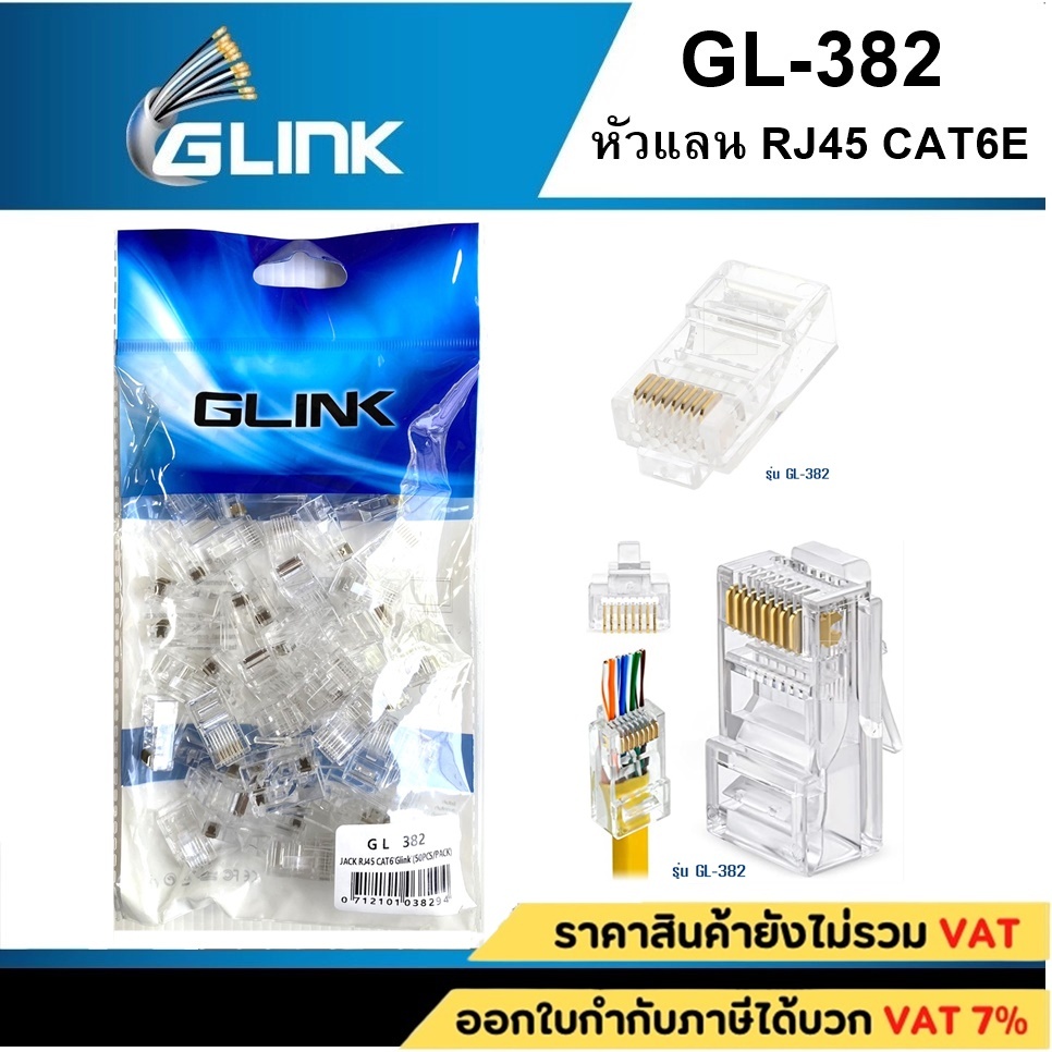 GLINK หัวแลน RJ45 CAT6E ถุงละ 50 หัว(GL382) | Shopee Thailand