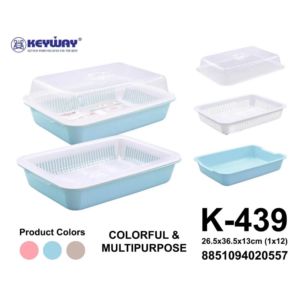 Keyway K-439 ที่คว่ำแก้วพร้อมฝา , วางช้อน , ใส่ผักผลไม้ได้ หรือ สามารถเป็นตระกร้าล้างผักพร้อมถาด ...