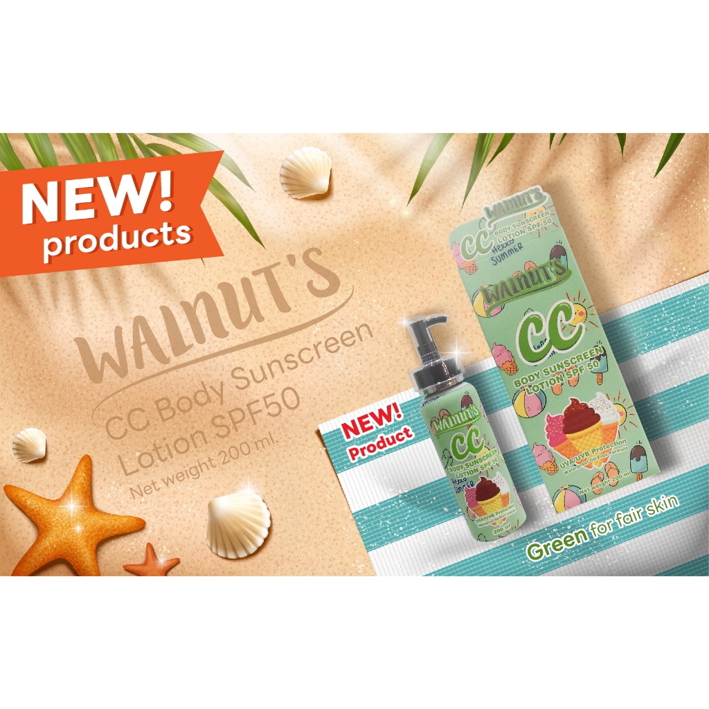 โลชั่น Walnut's CC Body Sunscreen Lotion SPF50 ขนาด 200 มล. | Shopee ...