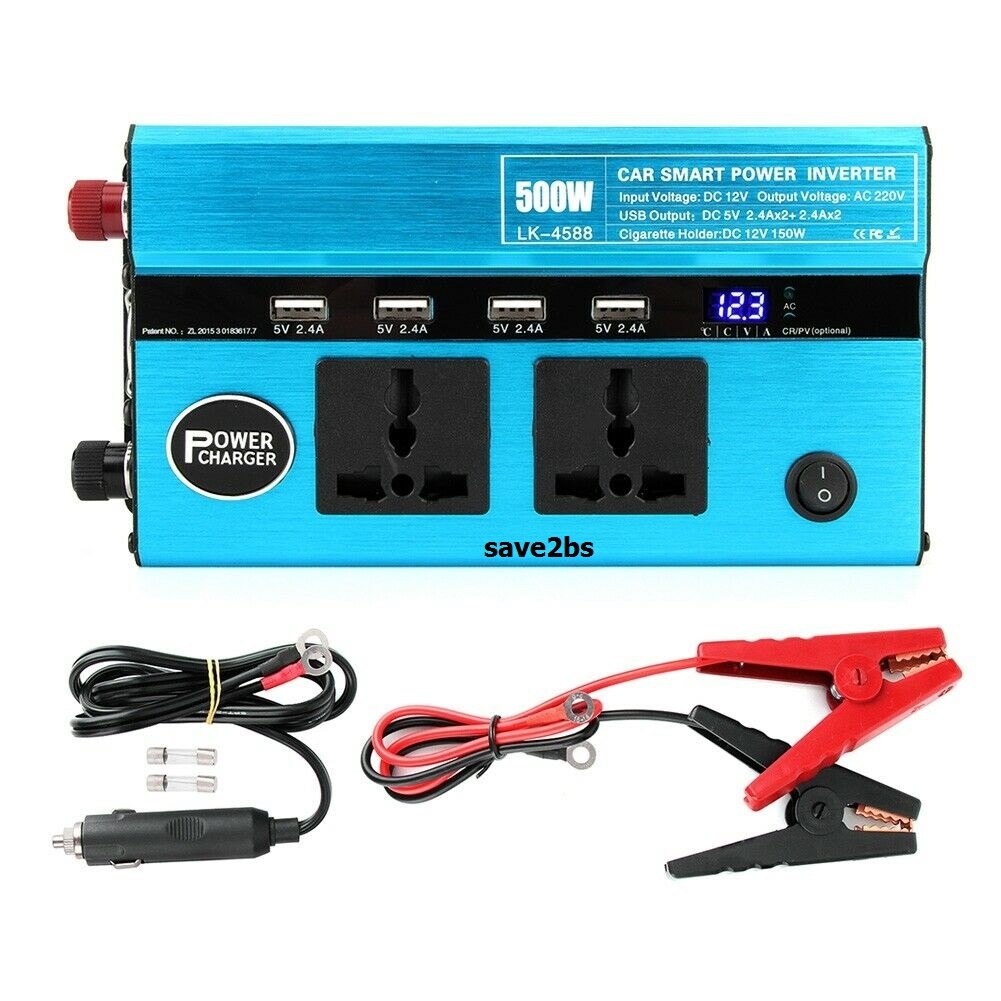 สมาร์ทอินเวอร์เตอร์ กำลังไฟฟ้า 500W Smart Power Inverter DC 12V to AC ...