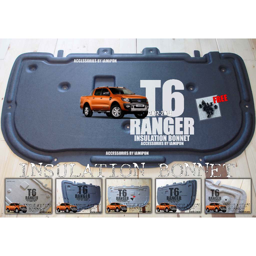 แผ่นกันความร้อนฟอร์ดเรนเจอร์ T6 2012-2014 ตรงรุ่น เข้ารูป งานเนียน ...