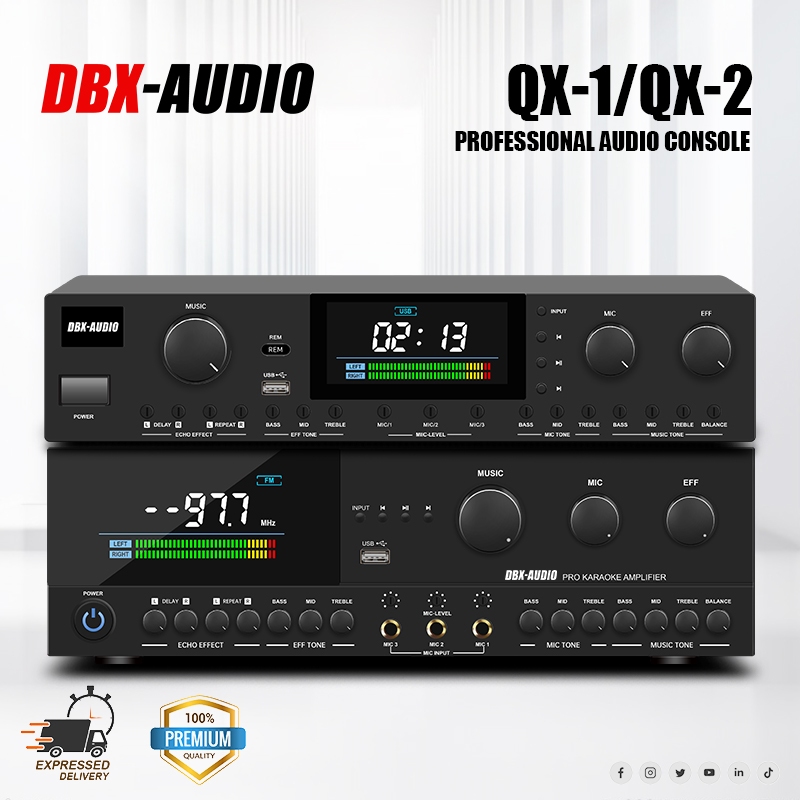 DBX-AUDIO QX-1/QX-2 Multi-Function รองรับบลูทูธ USB Disk Input คาราโอ ...