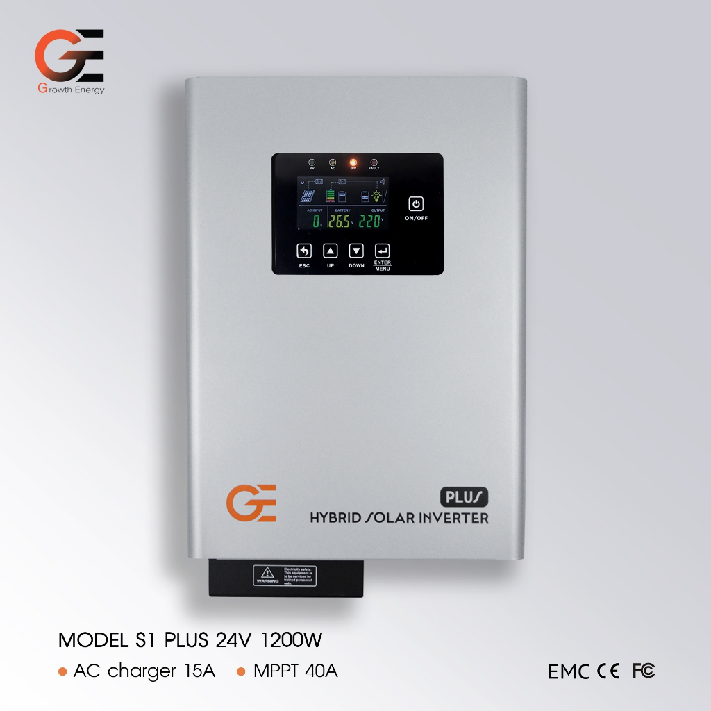 GE Inverter Pure sine wave หม้อแปลงเทอรอยด์ Hybrid off grid 24V 1200W ...