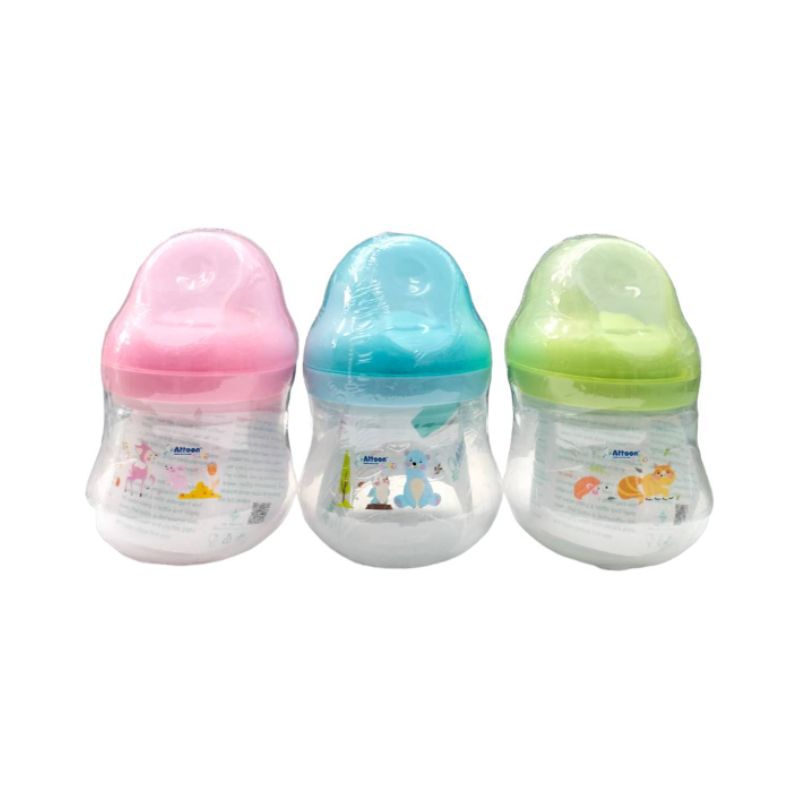 ขวดนมคอกว้าง Attoon แอทตตูน รุ่นสไมล์ smile 4 ออนซ์ พร้อมจุกนม | Shopee Thailand
