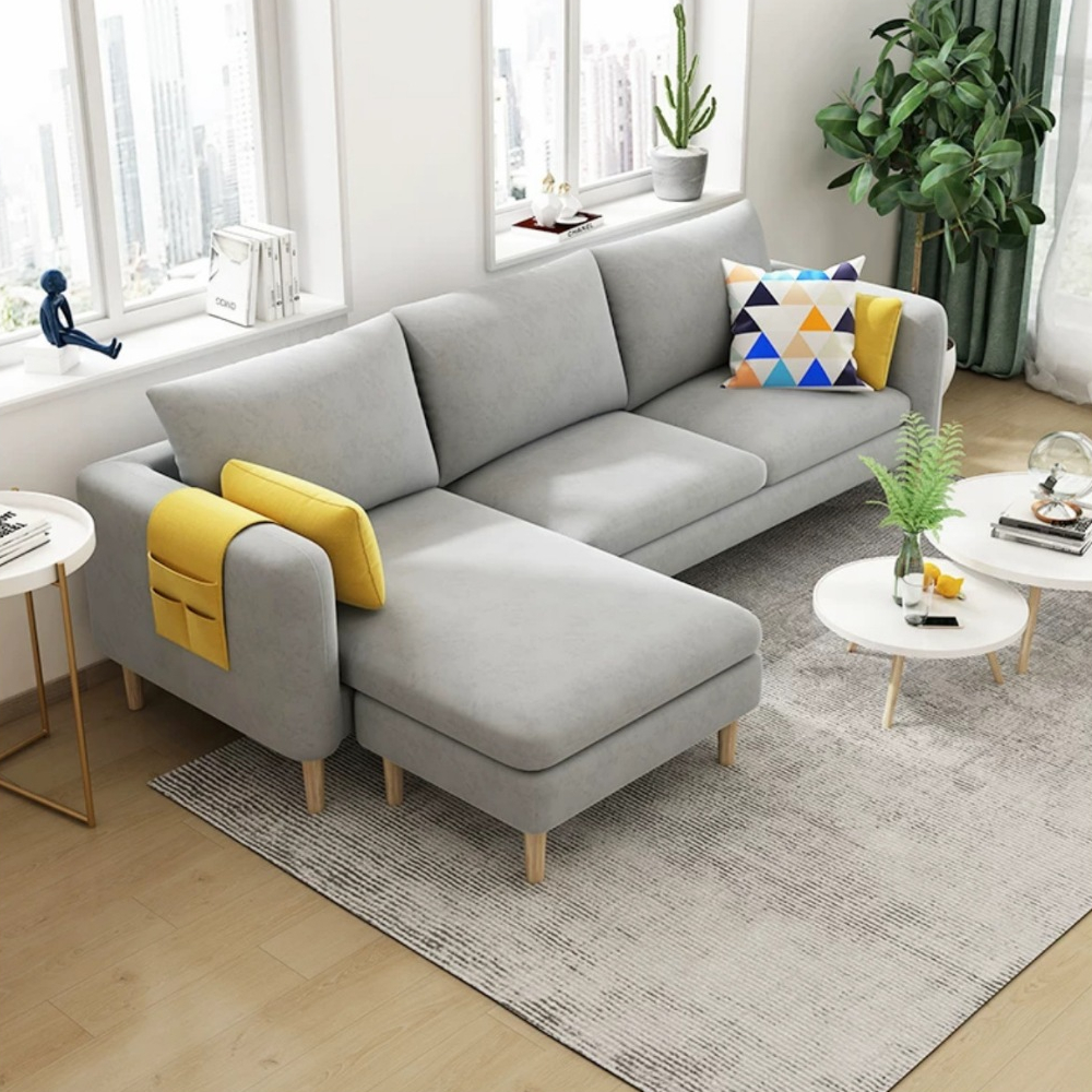 DUDEE โซฟาตัว L โซฟาเข้ามุม สไตล์โมเดิร์น ออกแบบมาเพื่อรองรับการนั่ง/นอน ได้สบาย | Shopee Thailand