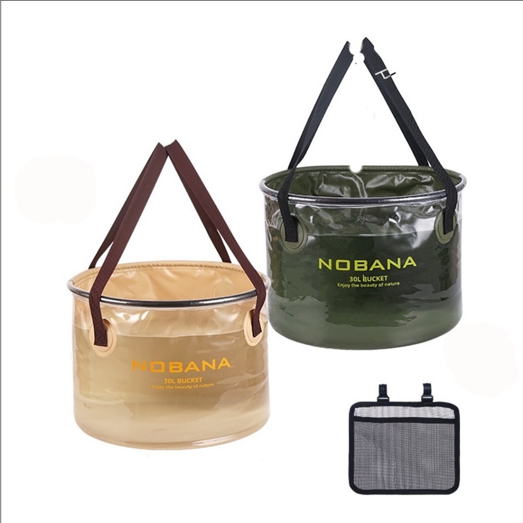 ถังใส่น้ำพับได้ Nobana มีหูหิ้วจับ พกพาสะดวก ถังน้ำแค้มป์ปิ้งอเนกประสงค์พับเก็บได้ ความจุ 30L ...