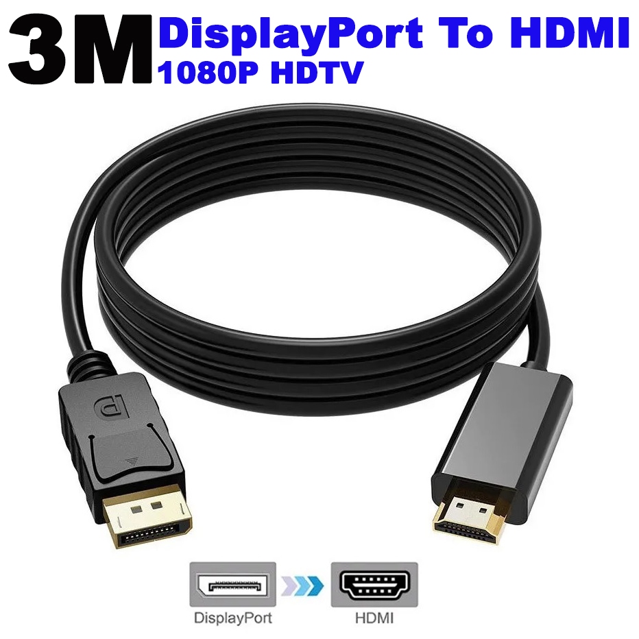 3M DP DisplayPort To HDMI Cable DisplayPort Male To Male HDMI ...