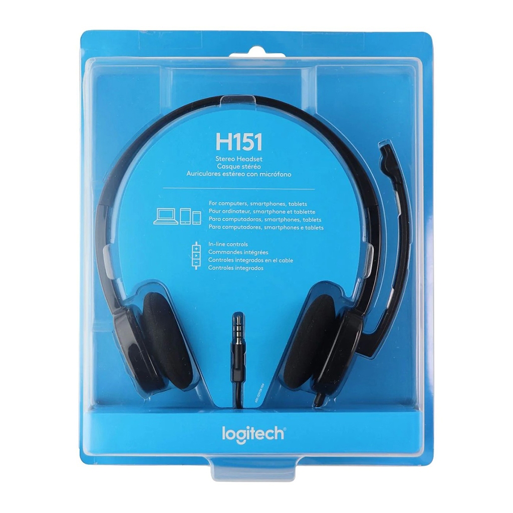 Logitech H151 หูฟังออนเอียร์พร้อมไมค์ตัดเสียงรบกวน เเจ็ค 3.5mm.สำหรับ ...
