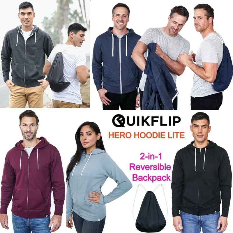 เสื้อแขนยาวQUIKFLIP ( 2-in-1 Reversible Backpack) HERO HOODIE LITE ...