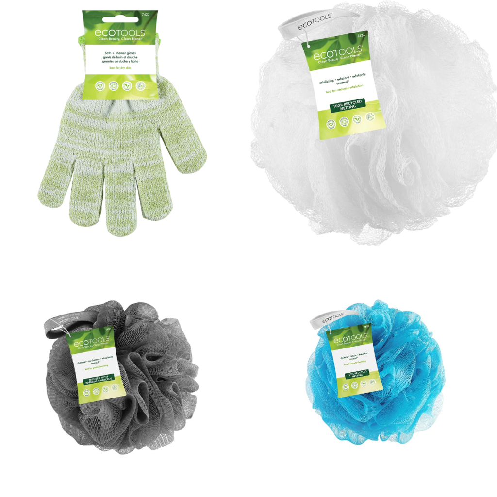 พร้อมส่ง 🍃 EcoTools 🍃 EcoPouf Loofah ใยขัดตัว ถุงมืออาบน้ำ แปรงขัดเท้า ...