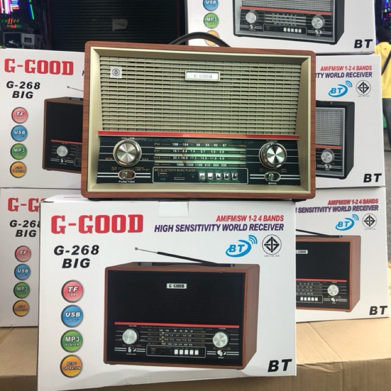 ถูกสุด!! (เครื่องใหญ่) G-GOOD รุ่น G-268 BIG วิทยุ บลูทูธ/USB/ AM/FM/SW1-2 4 BANDS | Shopee Thailand