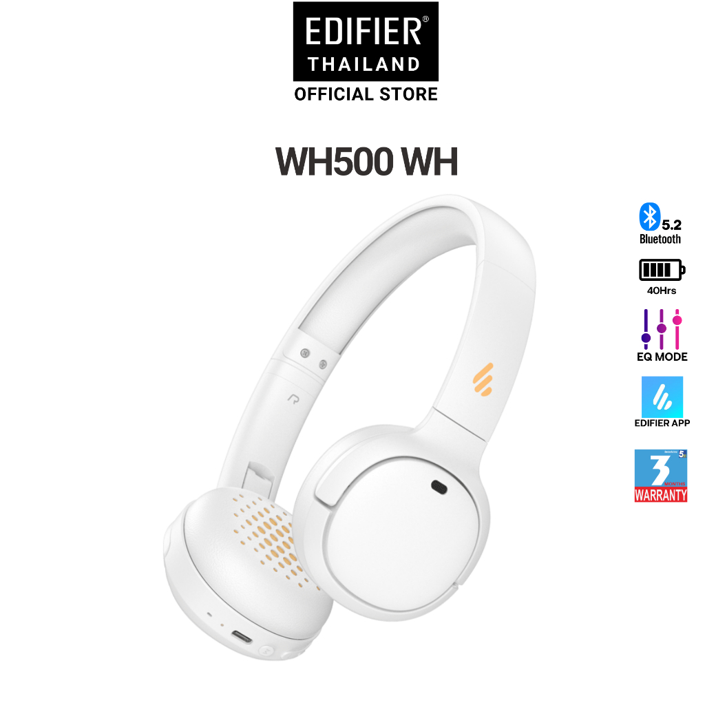 Edifier WH500 Bluetooth 5.2 Headphone สีขาว / ประกันศูนย์ไทย 3 เดือน ...