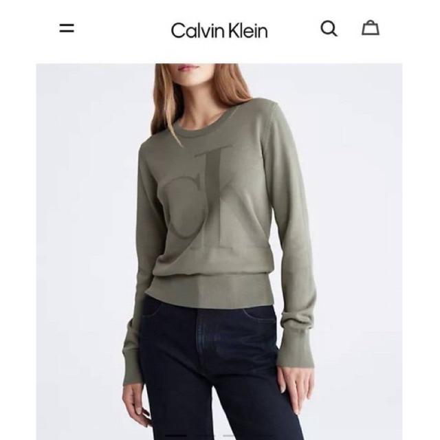 เสื้อไหมพรม Sweater Calvin Klein แบรนด์แท้ | Shopee Thailand