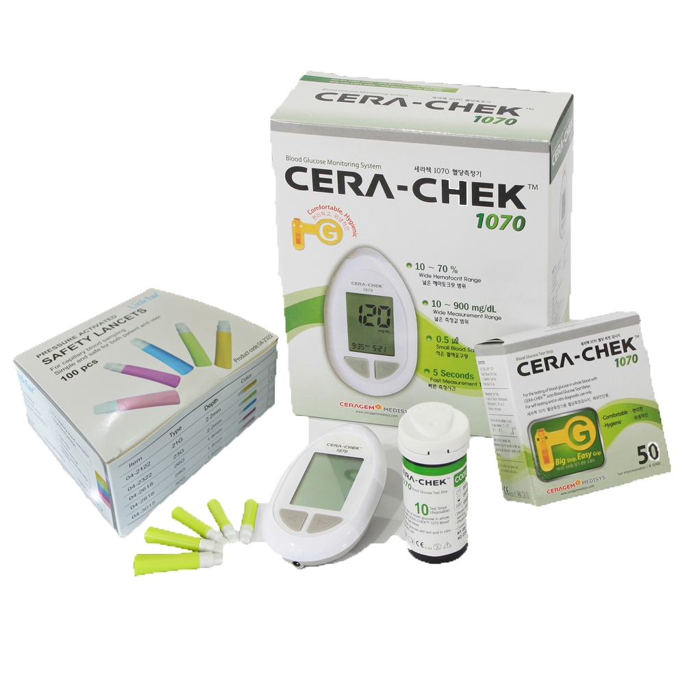 Cera-Chek เครื่องตรวจน้ำตาลในเลือดด้วยตัวเองครบเซ็ต แบบไม่ใช้กับปากกา ...