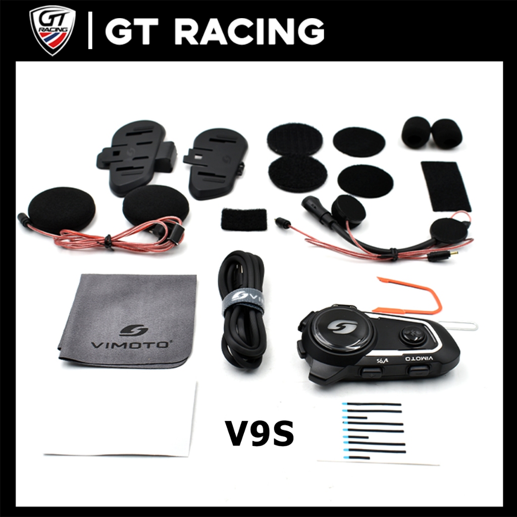 ชุดหูฟังอินเตอร์คอมแฮนด์ฟรีไร้สายมอเตอร์ไซค์ VIMOTO กันน้ำ IPX6 ...