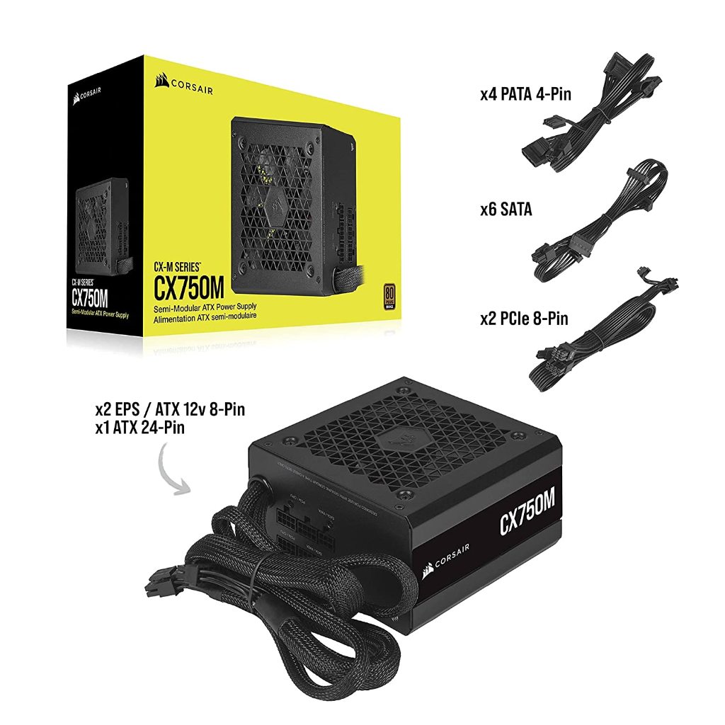 POWER SUPPLY (อุปกรณ์จ่ายไฟ) CORSAIR CX750M - 750W 80 PLUS BRONZE | Shopee Thailand