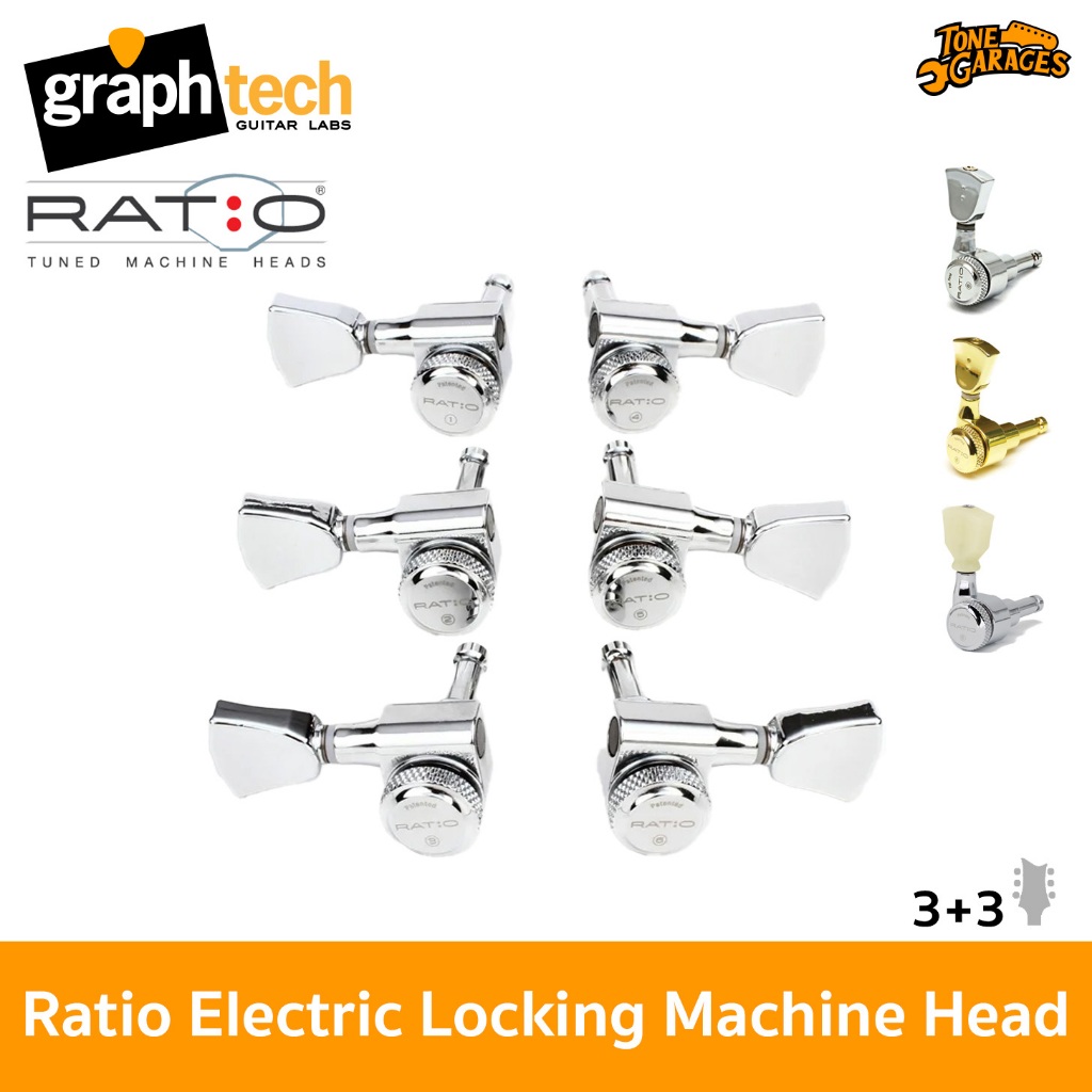 Graph Tech Ratio 3+3 Electric Locking Machine Heads PRL-8341,8351 ...