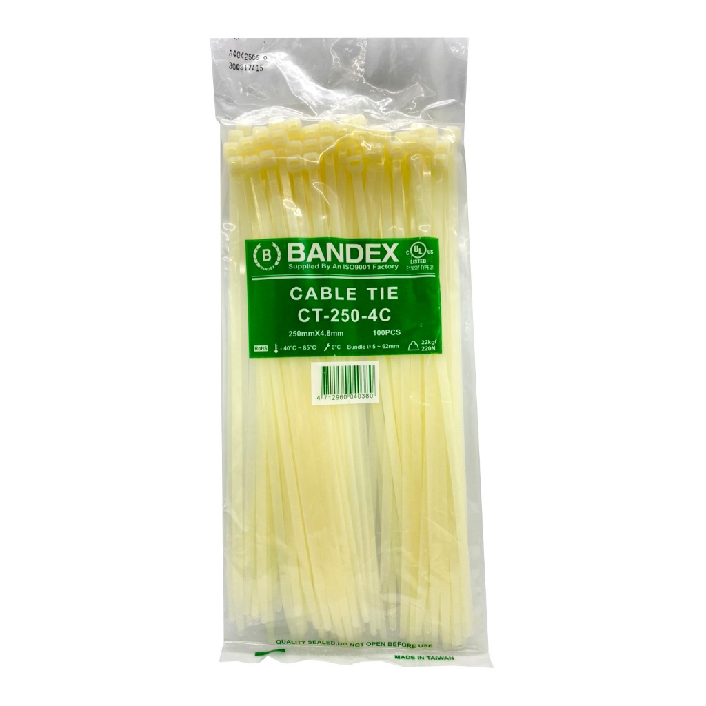 BANDEX Cable Tie เคเบิ้ลไท สำหรับจับสายไฟ ขนาด 10 นิ้ว 12 นิ้ว สีขาว ...
