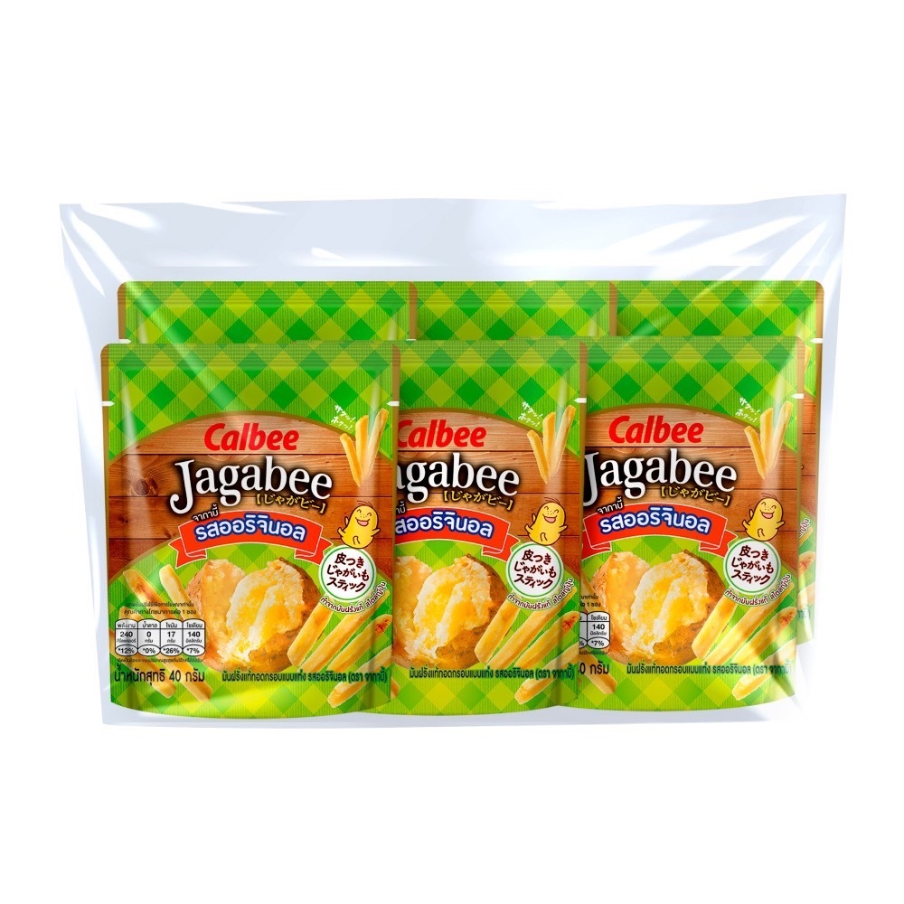 แบบแพ็ค Calbee Jagabee Potato Stick and Harvest Snaps Green Pea มันฝรั่ง แบบแท่ง และ ถั่วลันเตา ...