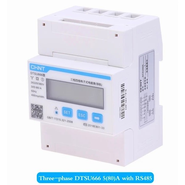CHINT Electrical Smart Meter DTSU666, 3x220/380V AC, 5(80)A, RS485 | Shopee Thailand