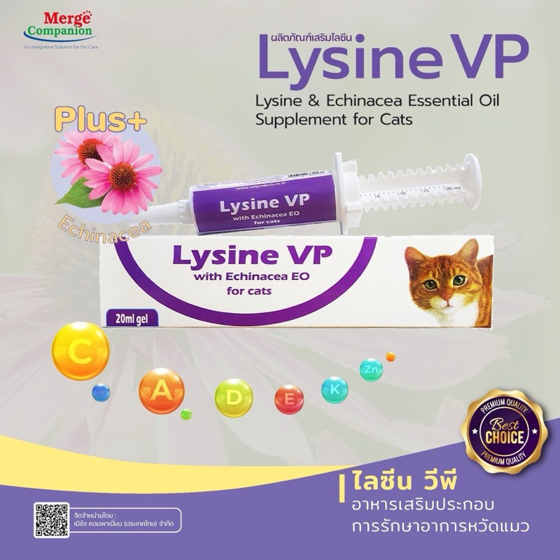 Lysine VP อาหารเสริมไลซีนเข้มข้นสำหรับน้องแมว ทานง่าย รูปแบบเจลเลียได้ ...