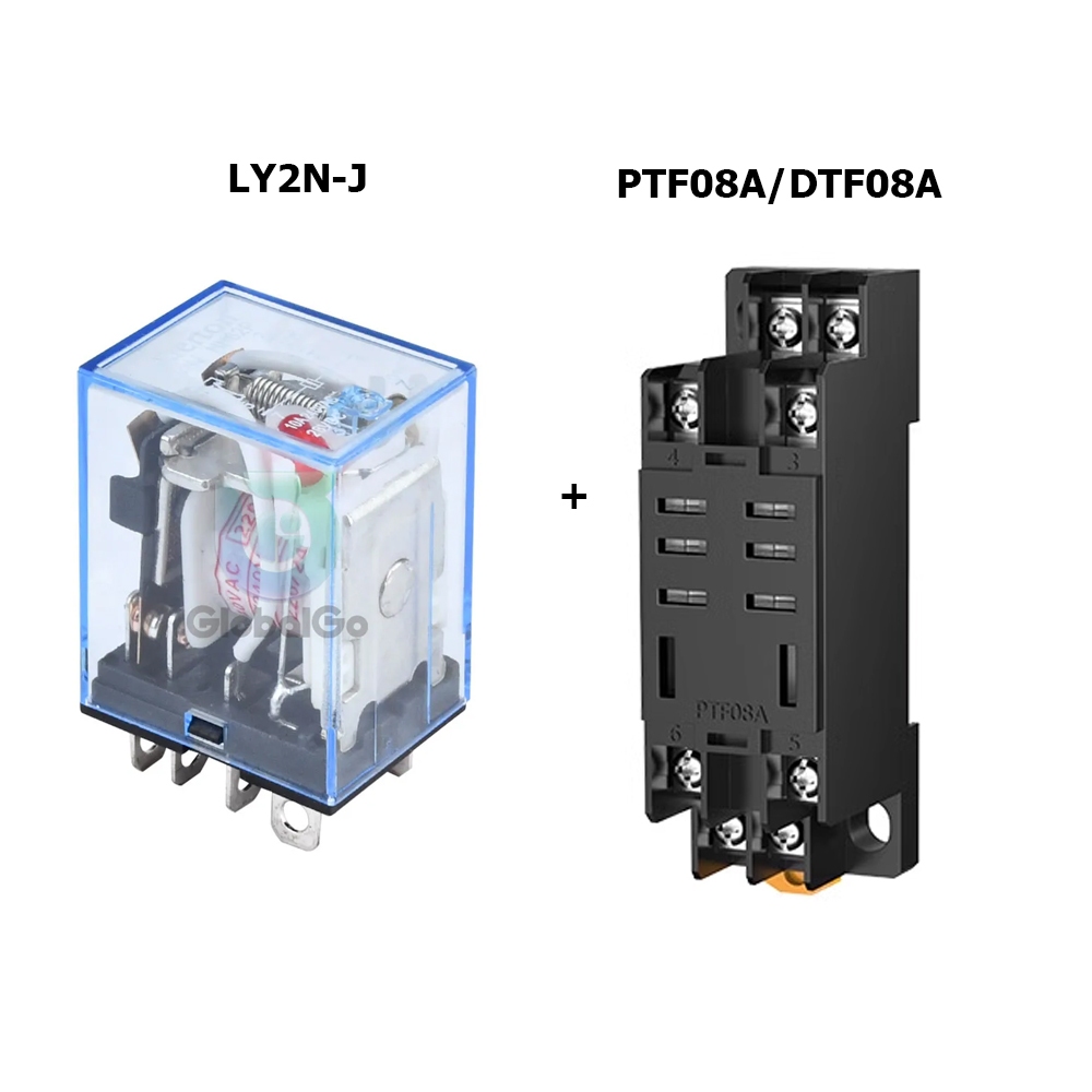 รีเลย์ ซ๊อคเก็ต Socket Relay LY2 LY2N LY2N-J DC12V DC24V AC220V PTF08A ...