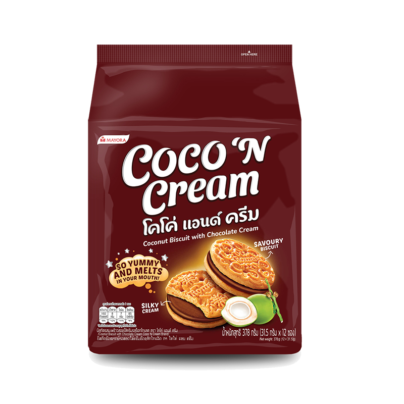 MAYORA Coco'N Cream โคโค่ แอนด์ ครีม 378 กรัม บิสกิตมะพร้าว สอดไส้ครีม ...