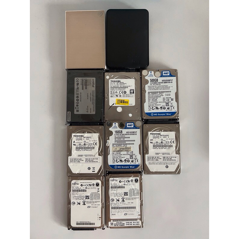 2T HDD DW, hdd WD 500GB blue sata, WD 260GB HDD sata, fujitsu & toshiba ...