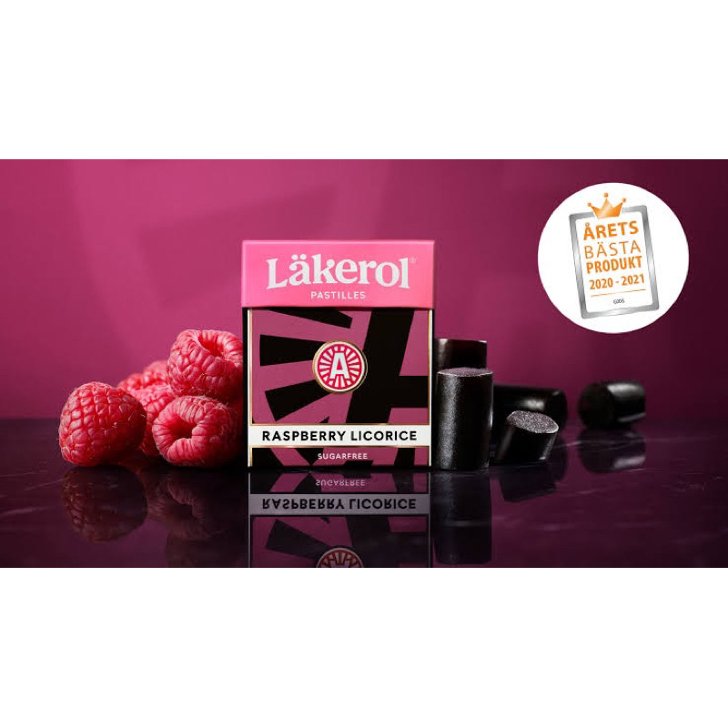 Lakerol pastilles raspberries licorice sugar free 100g. ลูกอมชะเอมเทศรา ...