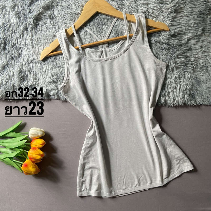 เสื้อกล้าม เสื้อสายเดี่ยว เสื้อมือสอง(p) | Shopee Thailand