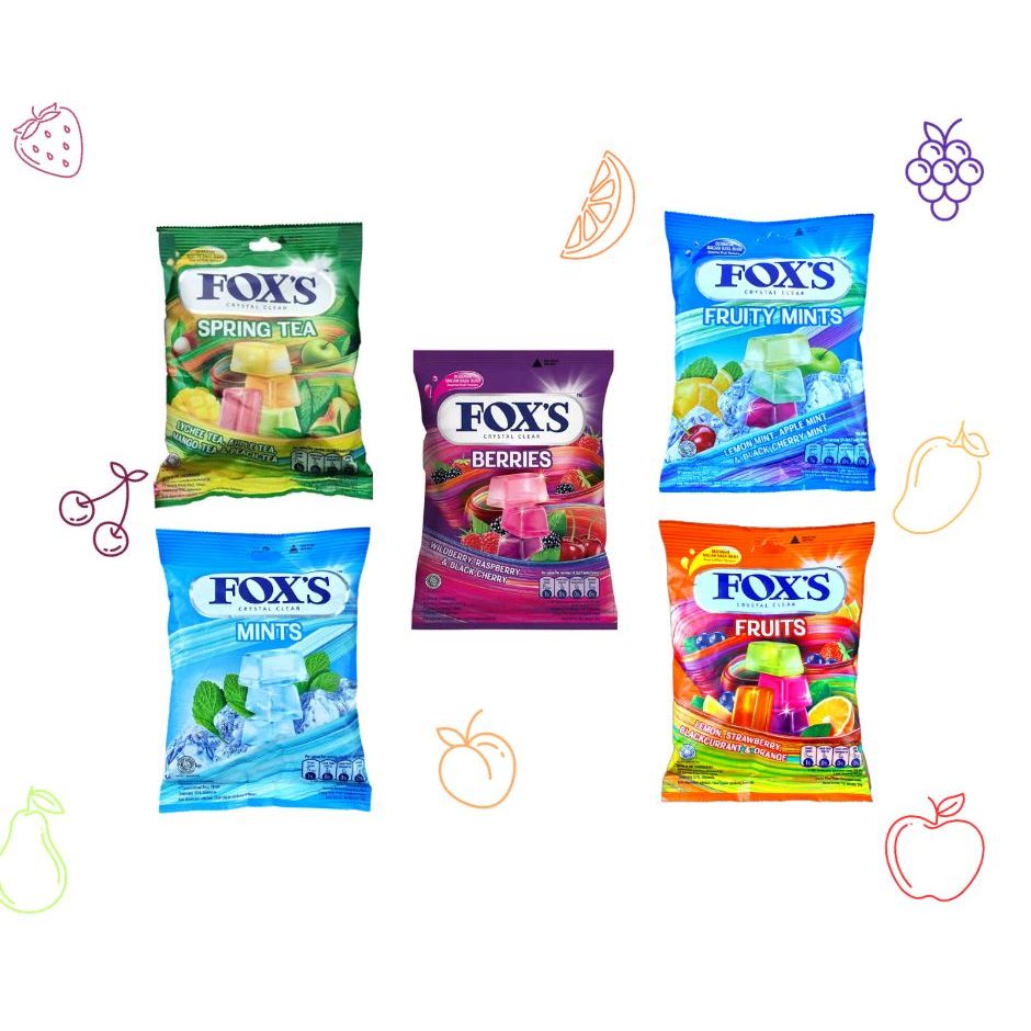 Fox's Crystal Clear Candy ลูกอมคริสตัล 90g มี 5 รสชาติ BBF 31/03/24 | Shopee Thailand
