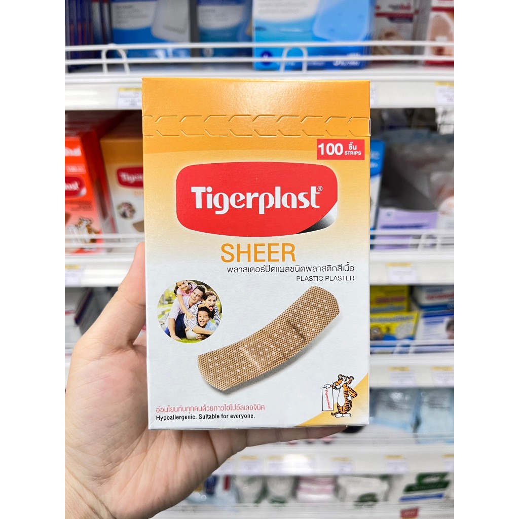 Tigerplast Sheer Platic Plaster พลาสเตอร์ ปิดแผล ชนิด พลาสติก สีเนื้อ ...