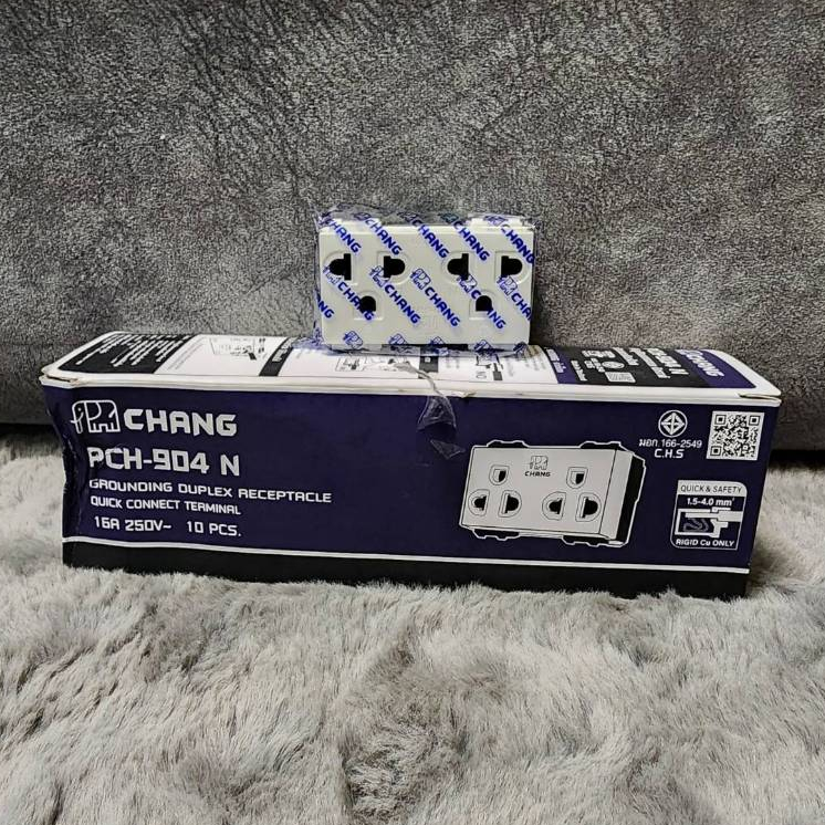 เต้ารับ ปลั๊กกราวด์คู่ ตราช้าง รุ่น PCH-904N Y-SERIES | Shopee Thailand