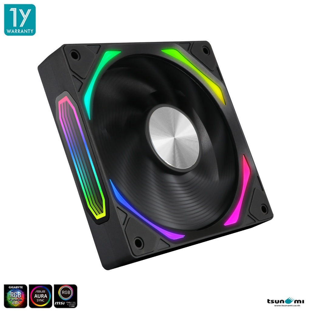 พัดลมระบายความร้อน Tsunami 1266 ARGB 12cm Cooling Fan x1 รับประกัน ...