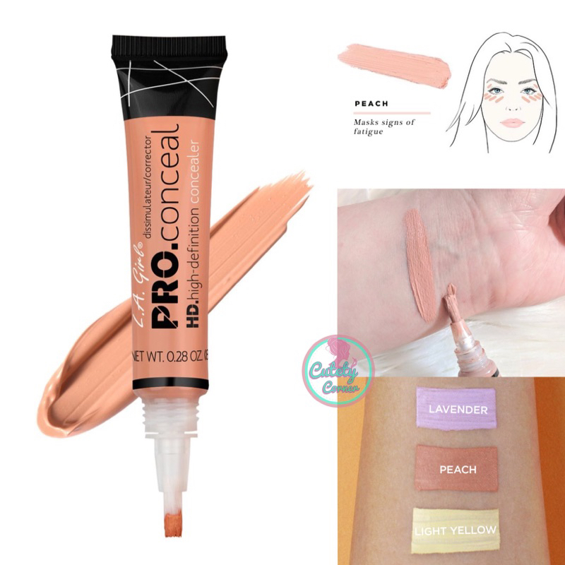 L.A. Girl Pro.Conceal HD.high Definition Concealer - GC994 Peach Corrector คอร์เรคเตอร์สีพีช ...
