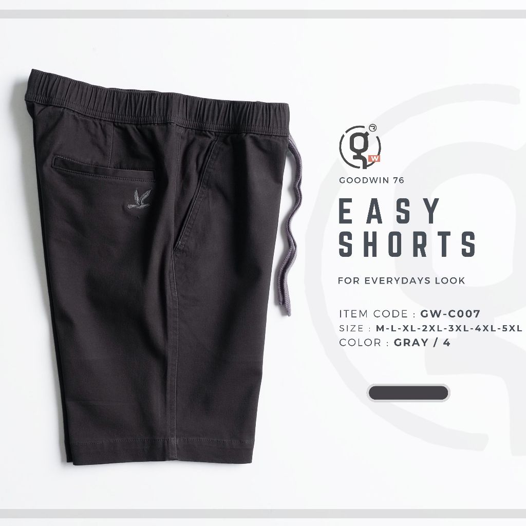 GOODWIN - C007 EASY SHORTS กางเกงขาสั้นเอวยืดมีเชือกผูกเอว ผ้ายืด | Shopee Thailand