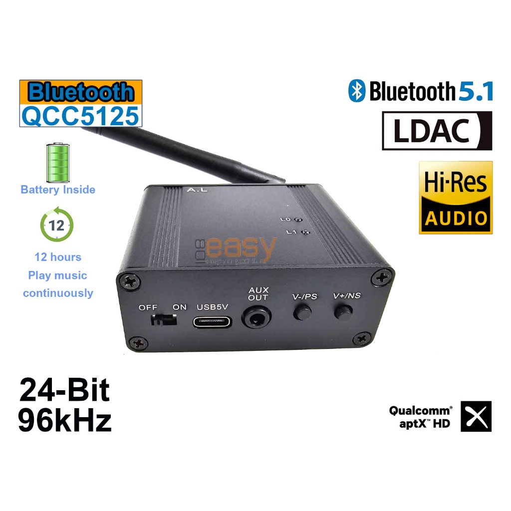 BOX Bluetooth 5.1 QCC5125 LDAC HIFI กล่องบลูทูธ เครื่องเสียงบ้าน รถยนต์ เสียงดีมาก ACC APTX ...