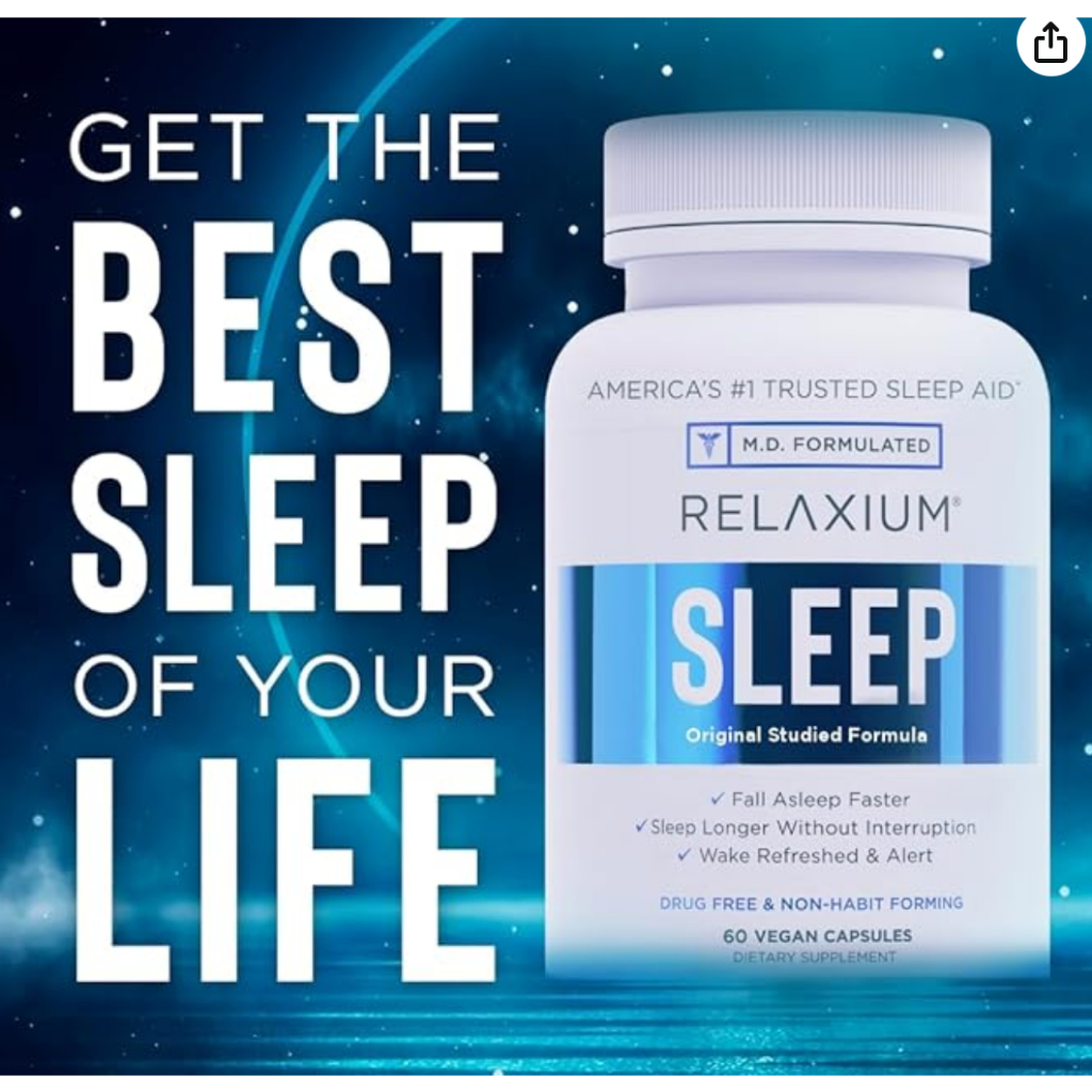 วิตตามินช่วยนอนหลับ Relaxium Sleep Aid Made in USA (60 Vegan Capsules ...