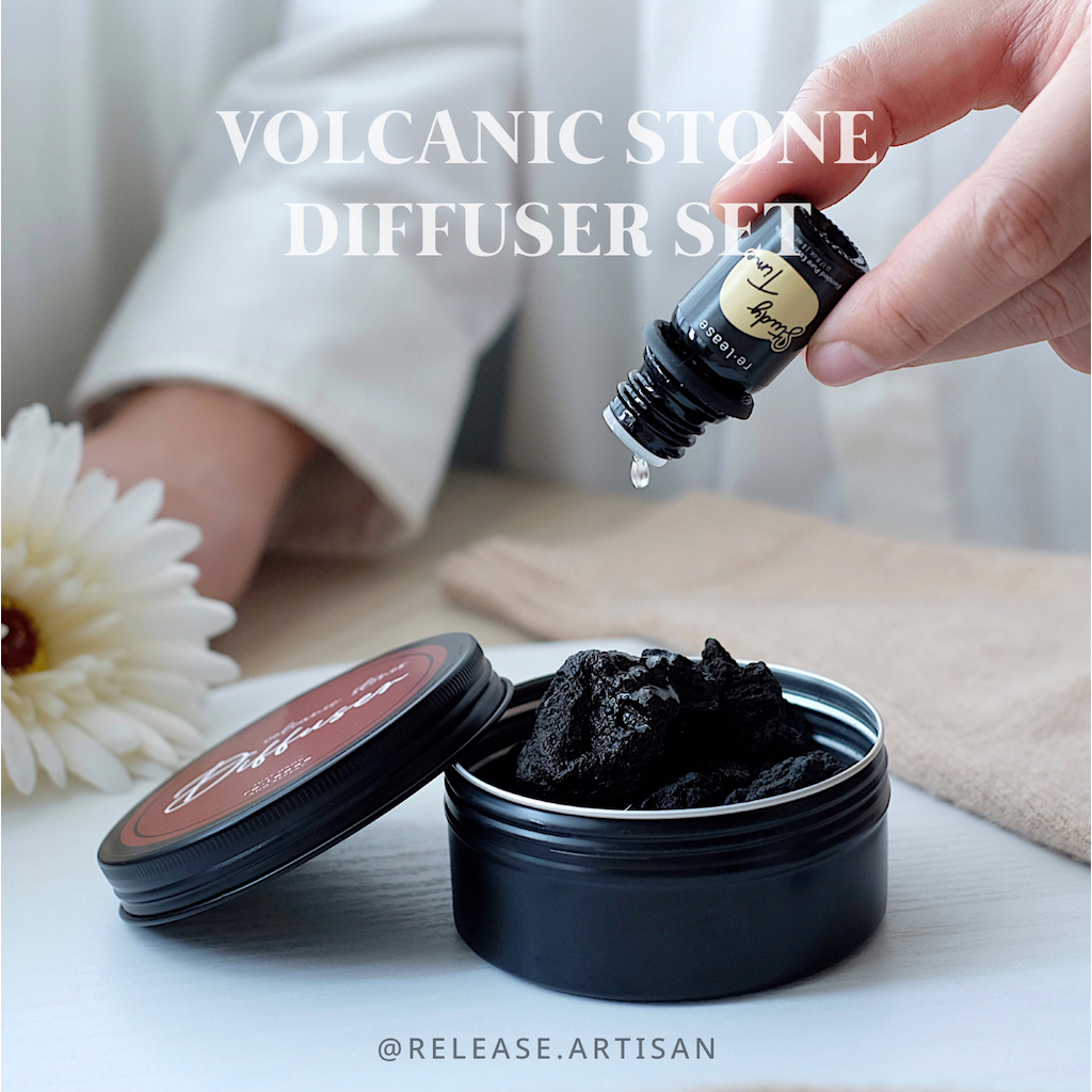 𝐫𝐞𝐥𝐞𝐚𝐬𝐞 Volcanic Stone Diffuser & Essential Oil หินลาวาคู่กับน้ำมันหอมระเหยเบลนด์พอเศษ หินกระจาย ...