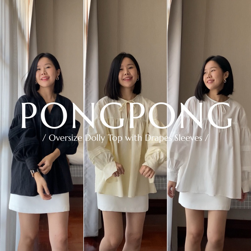 HYDE - PONGPONG TOP - เสื้อคอตต้อนแขนพองจับเดรป มี 5 สี | Shopee Thailand