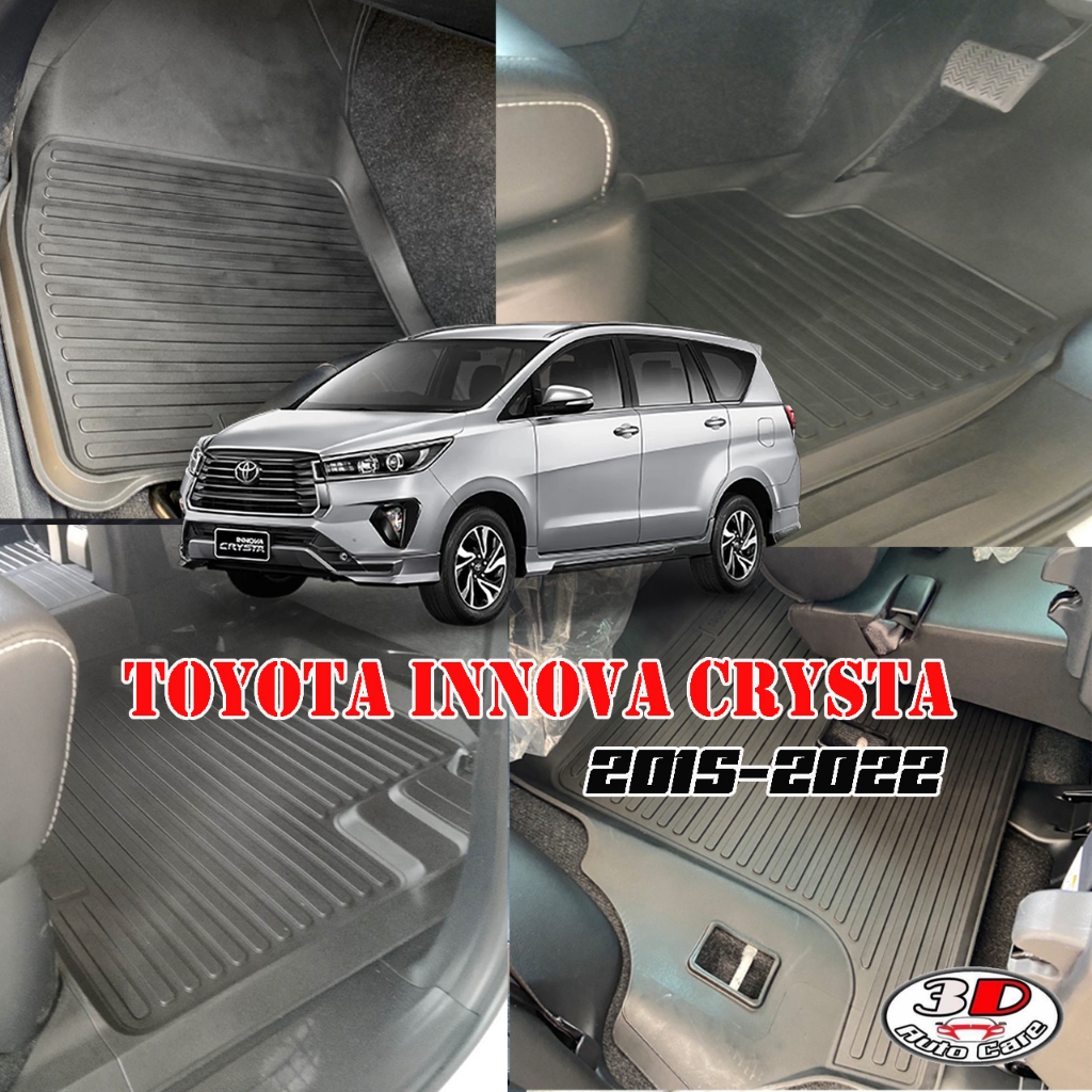 Toyota Innova Crysta 2015-2023 (6ชิ้นแถว1-3) ( A/T,M/T) ผ้ายางปูพื้นรถ ...