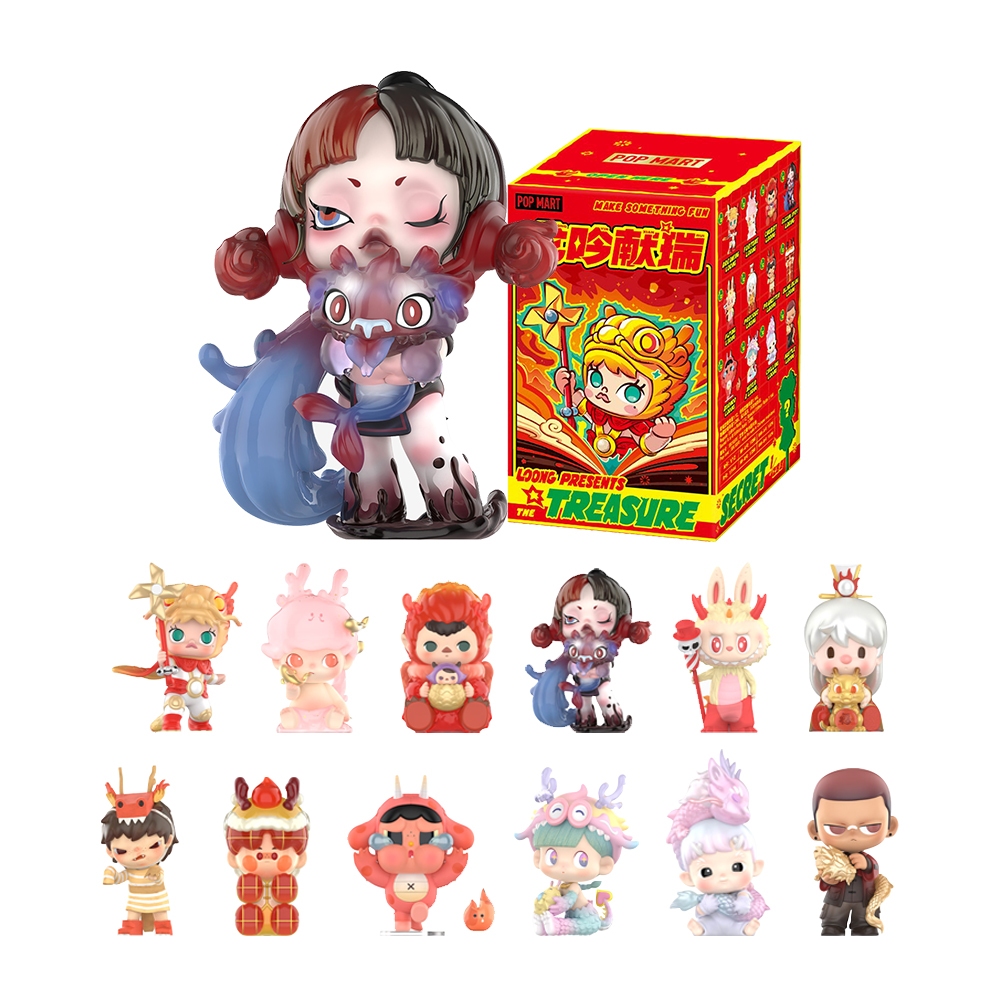️พร้อมส่ง/แบบเช็กการ์ด ️ กล่องสุ่ม Popmart Loong Presents the Treasure ...