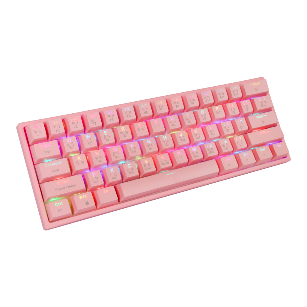 คีย์บอร์ดไร้สาย Tsunami MK-61 Max ถอดสวิตซ์ได้ ต่อได้3แบบ Type-C ...