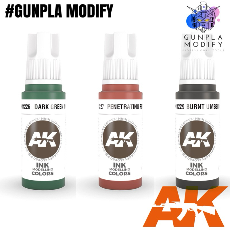 AK Interactive 3G สีอะคริลิคสูตรน้ำ 17 ml Dark Green INK, Penetrating ...
