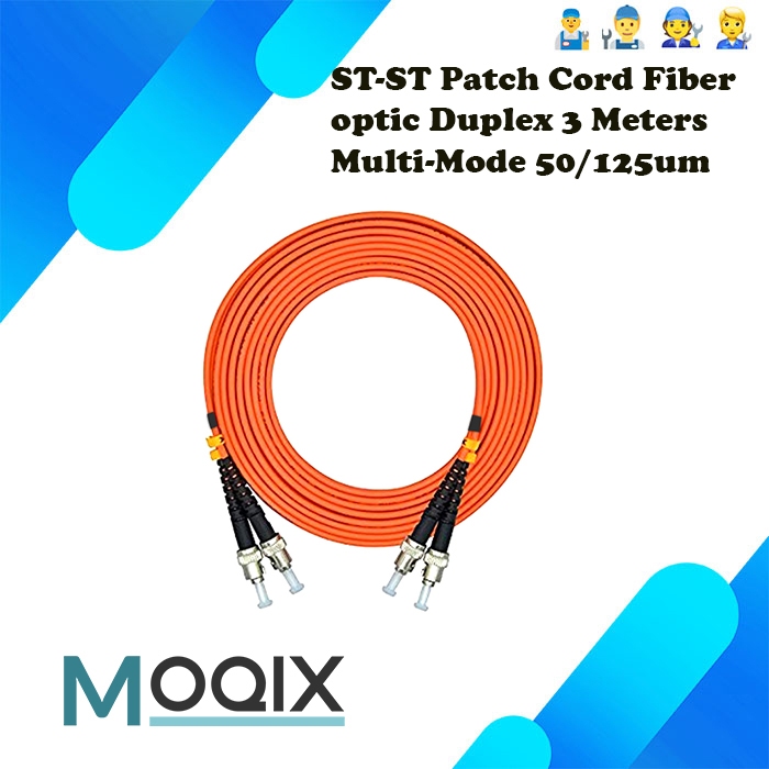 สายไฟเบอร์ออฟติกสำเร็จรูป ST-ST Patch cord Fiber optic Multimode 50/125um(OM2), Duplex 3M ...