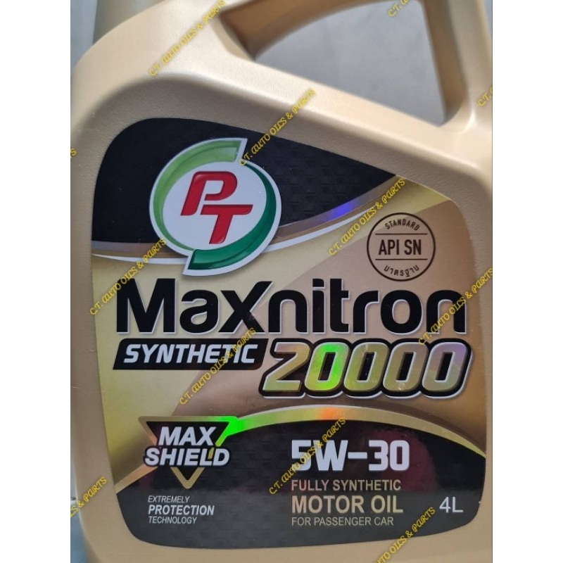 น้ำมันเครื่องสังเคราะห์แท้**พร้อมไส้กรองน้ำมันเครื่อง**(Fully Synthetic) PT Maxnitron Synthetic ...