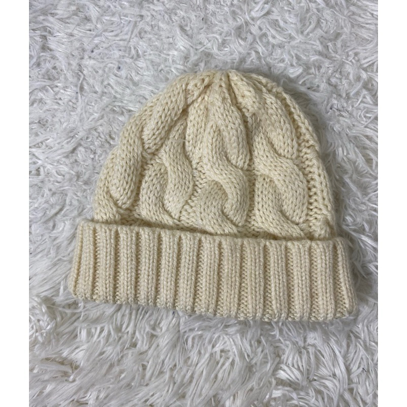 หมวกไหมพรม MUJI : Non-Itchy Ribbed Beanie #14982697484 | Shopee Thailand