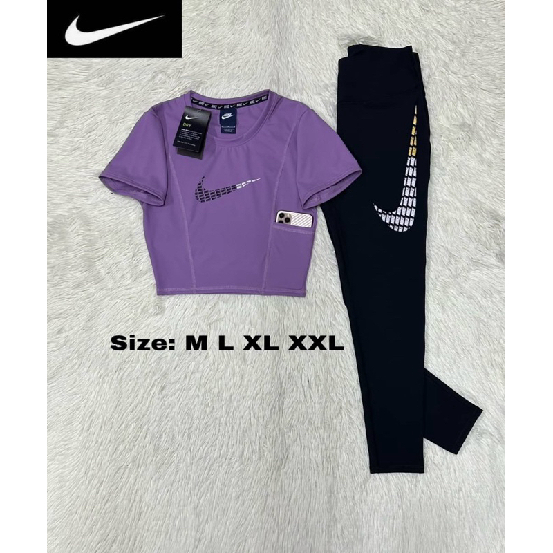 ชุดออกกำลังกายผู้หญิง เสือเอวลอยกางเกงเล็กกิง TP01 | Shopee Thailand